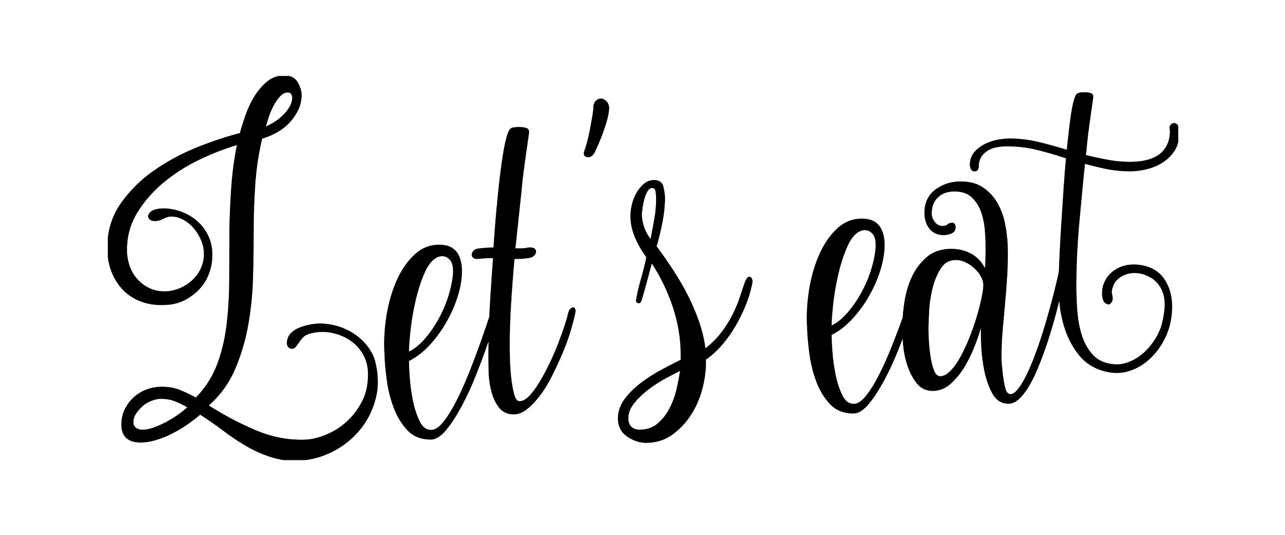 Amazon.com: Black - Let's Eat Vinyl Decal - Kitchen Dining Room Family ...