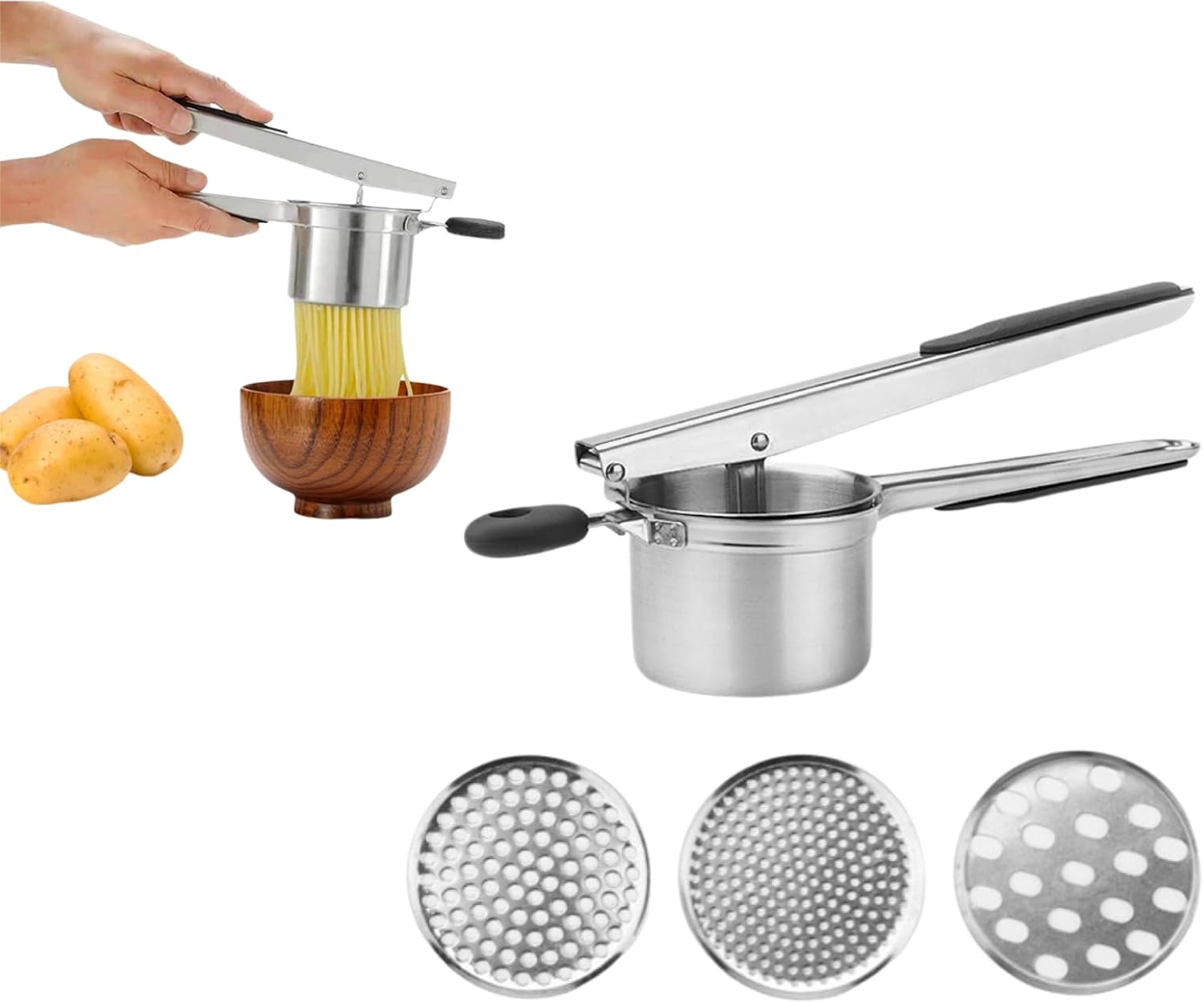 Amazon.com: VANEME Potato Ricer Stainless Steel Kitchen Tool for Mashed ...