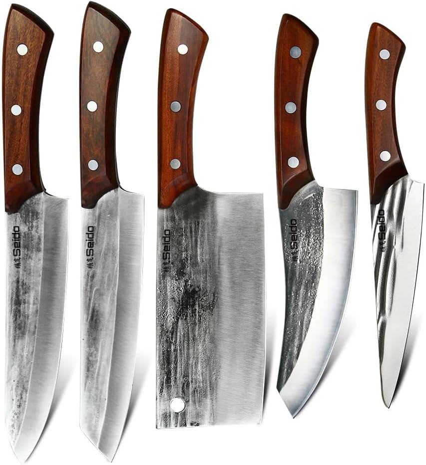 Amazon.com: Seido Knives Hageshi AUS10 Knife Set - 5-Piece with Carbon ...