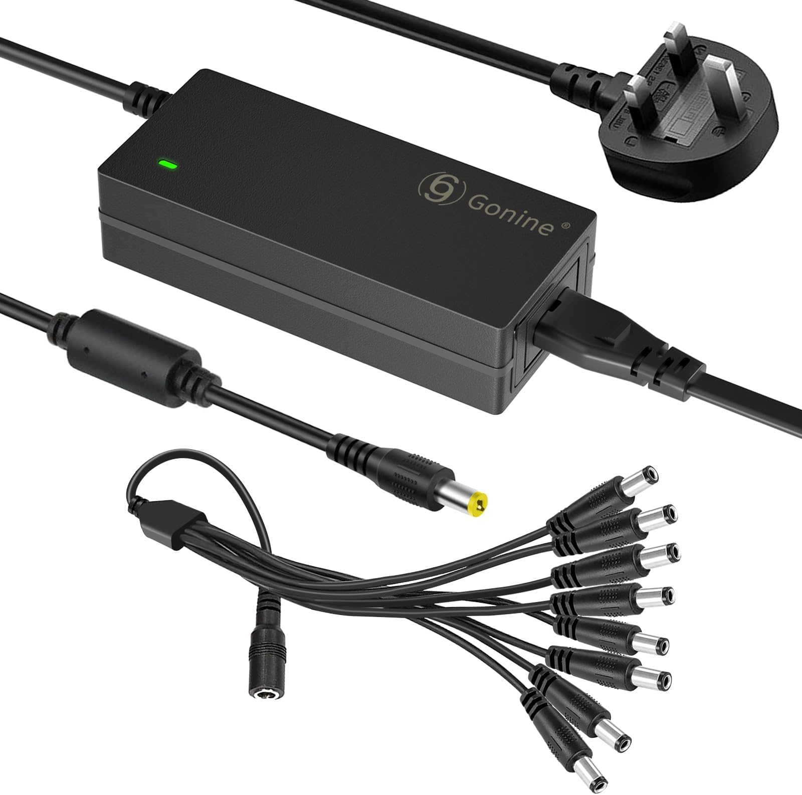 12V 5A 60W Security Camera Power Adapter 100V-240V AC to DC with 8-Way ...