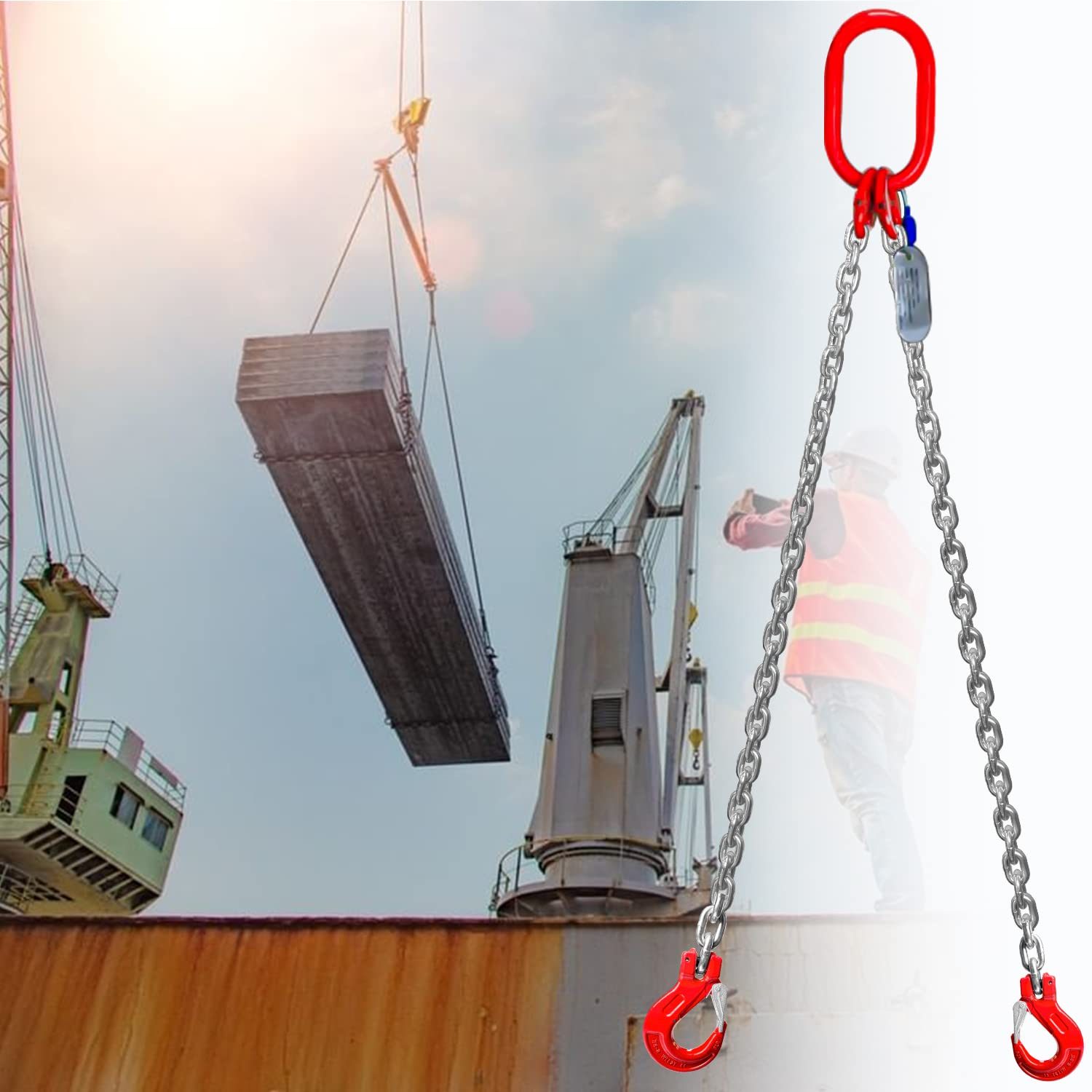 Snapklik.com : YATOINTO 6600LBS Double Leg Chain Sling