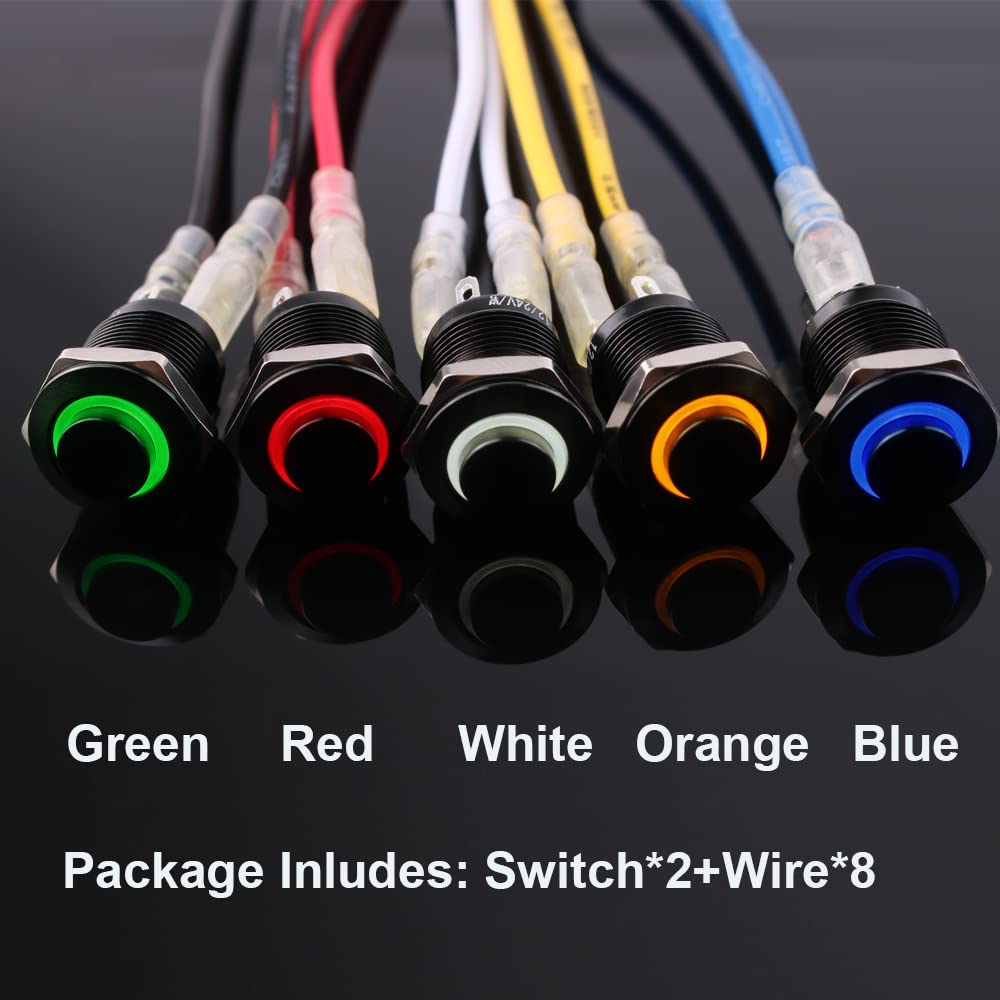 Snapklik.com : DMWD 2pcs 12mm Micro Metal Latching Push Button Switch ...