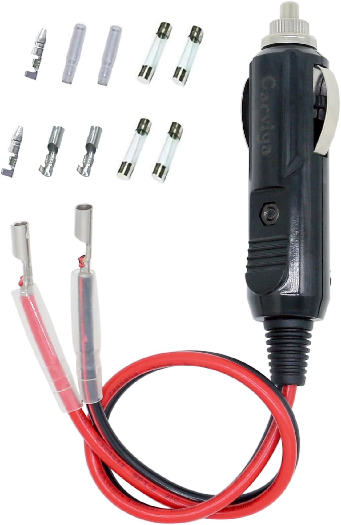 12V Male Car Cigarette Lighter Socket Plug Connector with Fuse Red LED ...