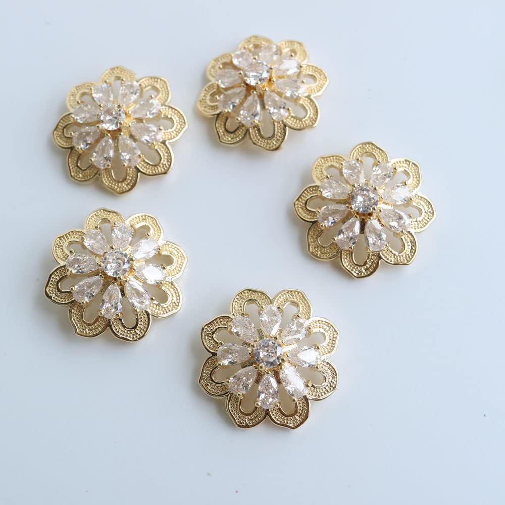 Amazon.com: G-RUI 5pc/lot Luxury Crystal Buttons for Clothes Cubic ...
