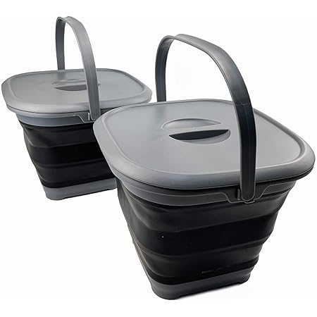 Amazon.com: SAMMART 8.5L (2.2 Gallon) Collapsible Square Handy Bucket ...