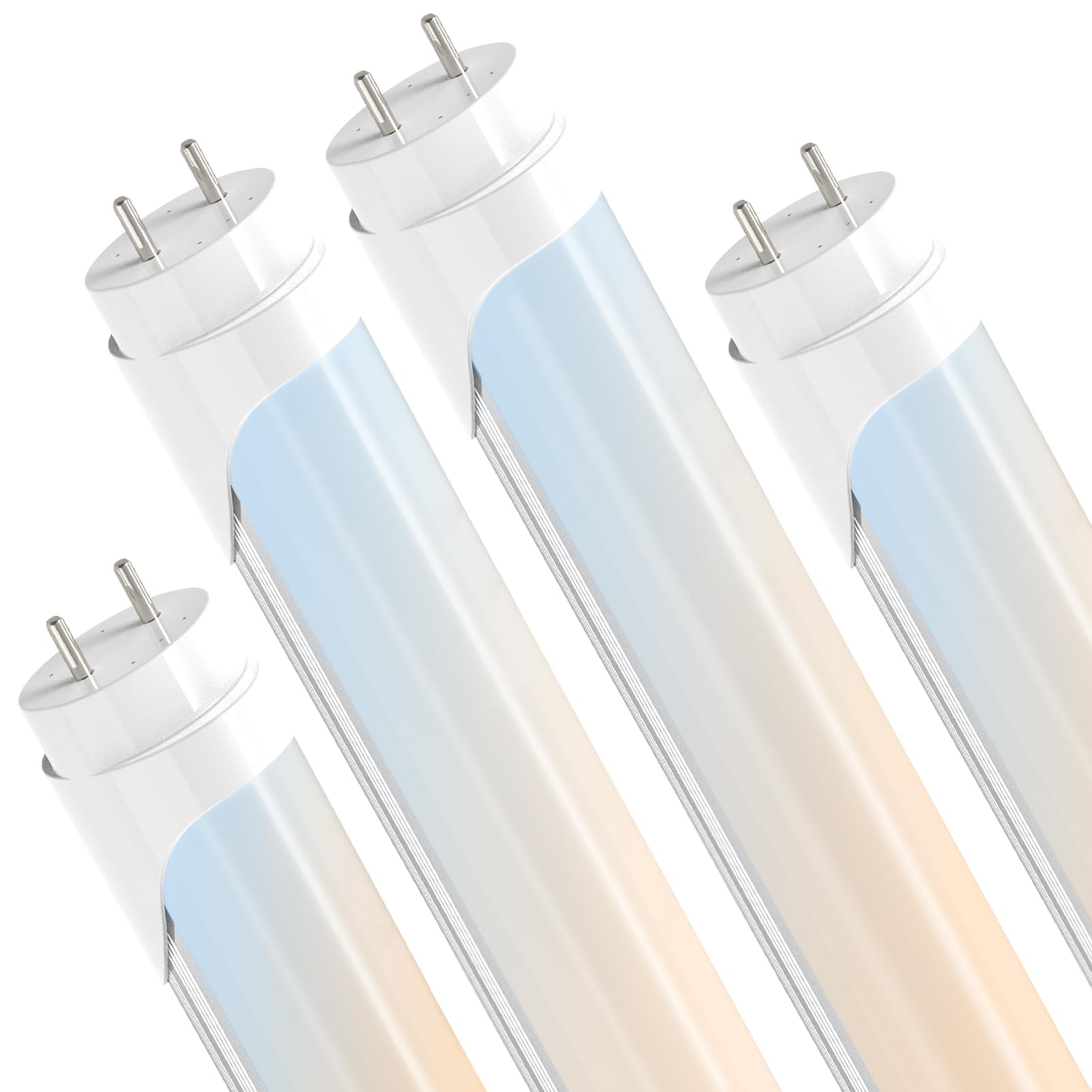 JESLED T8 LED 4FT Tube Lights, Type A+B, 24W, 3200LM, 6 Colors 3000K ...