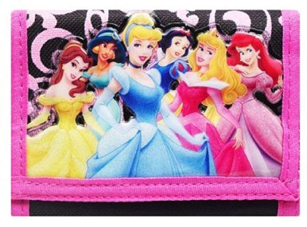Amazon.com: Walt Disney 6 Princess Trifold Wallet in Black : Clothing ...