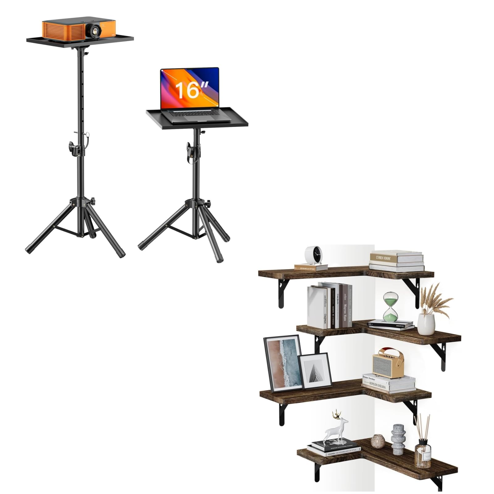 Amazon.com: AMADA HOMEFURNISHING Corner Floating Shelves Projector ...