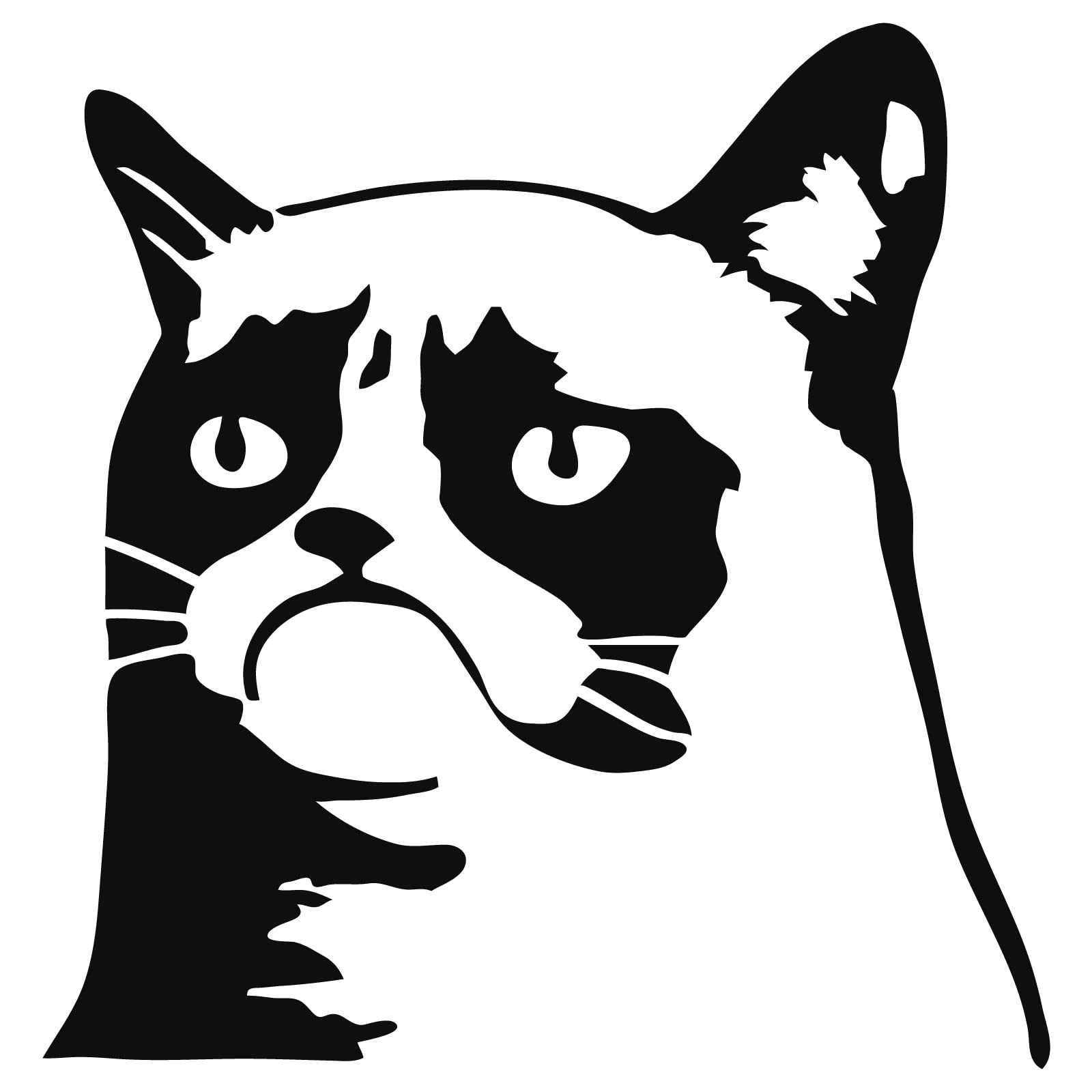 Grumpy Cat Line Drawing