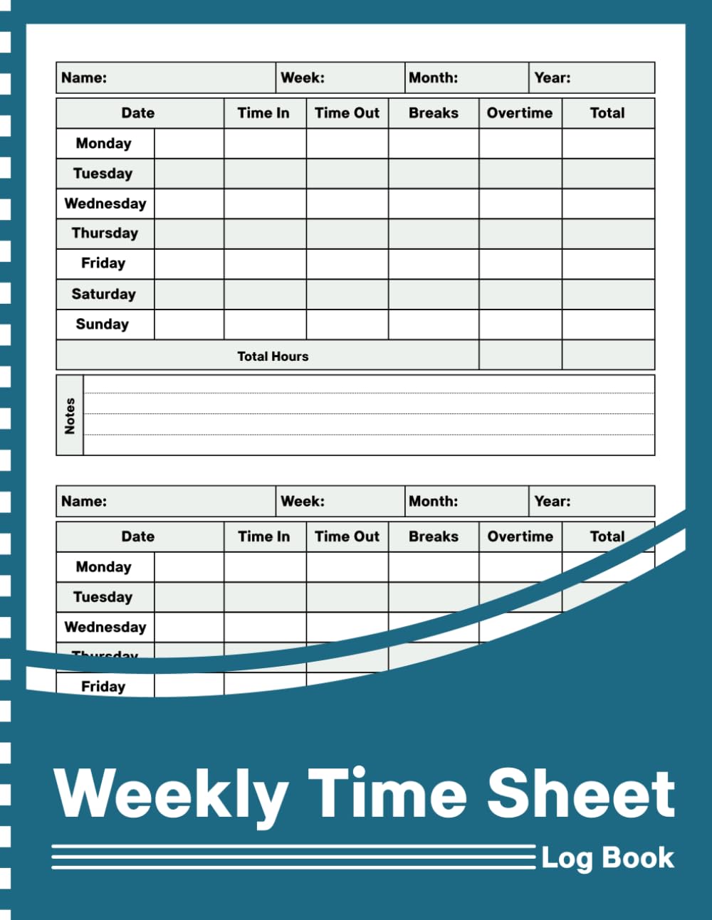 Amazon.com: Weekly Time Sheet Log Book: Timesheet Book With 238 Weeks ...