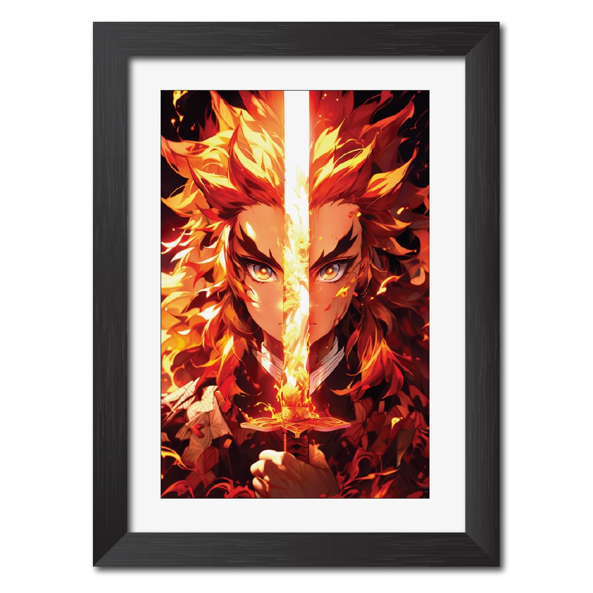 TenorArts Kyojuro Rengoku Framed Poster Demon Slayer Anime Posters Wall ...
