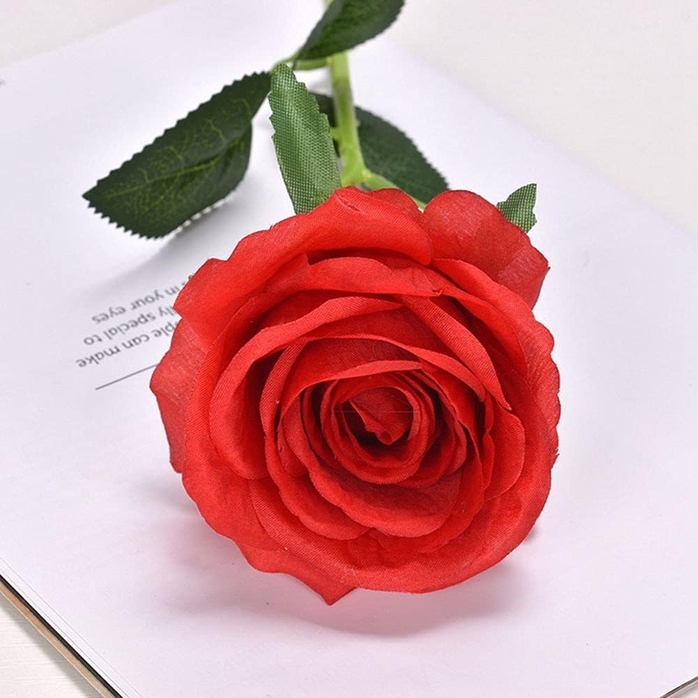 Amazon.com: REBABA Artificial Rose Flowers, Silk Roses Single Stem ...