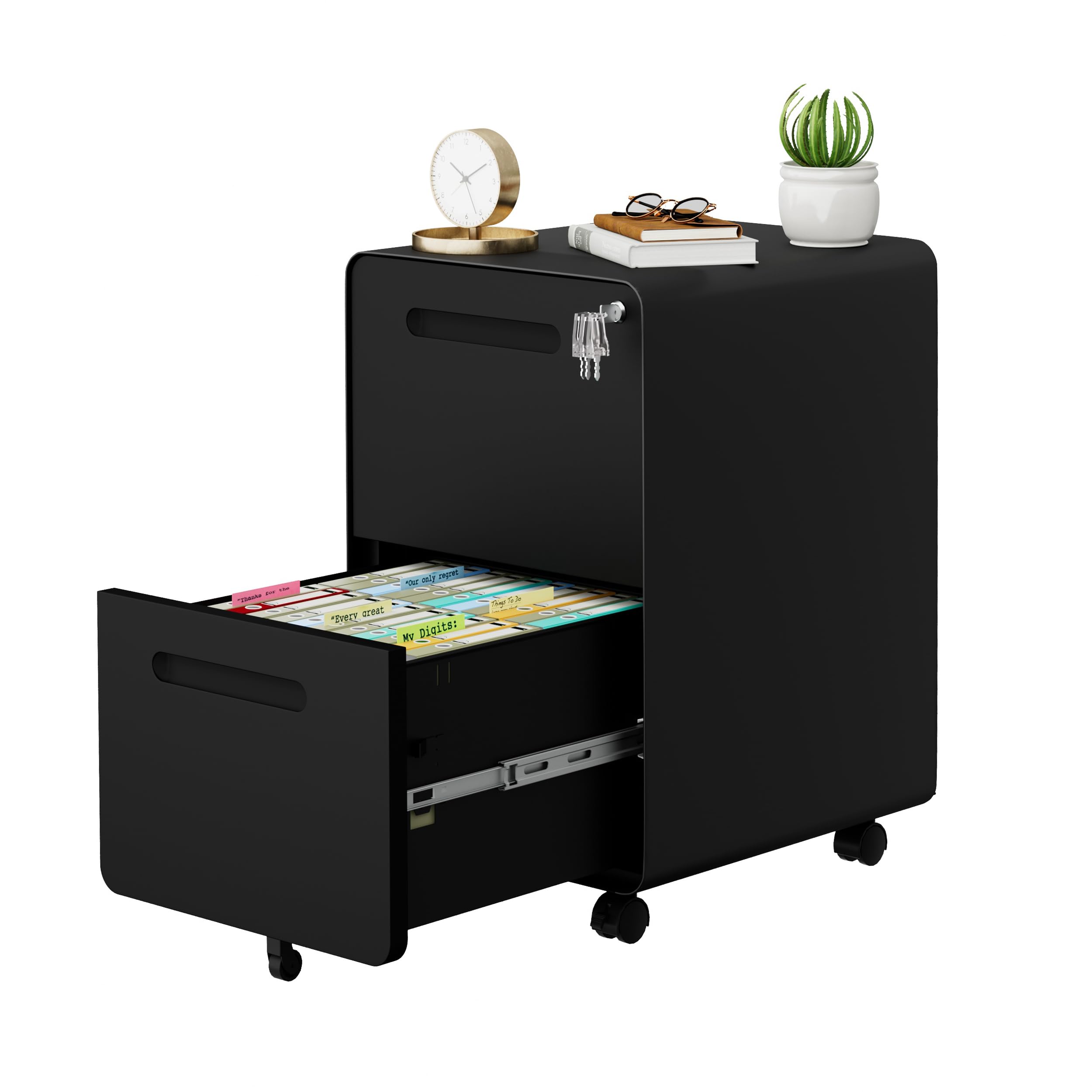 Amazon.com: LVSTEEL 2 Drawer File Cabinet with Lock and 4 Keys, Mobile ...