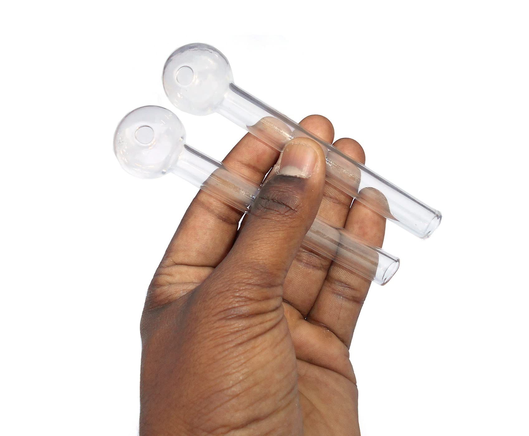 Buy D.R.M. Creations 4 Inch Glass Oil Burner Pipe Transparent, (White) -Pack of 2 Online at Low ...