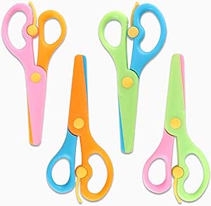 Amazon.com: Safety Scissors Set for Toddlers (Ages 3-5) - 4-Pack of Kid ...