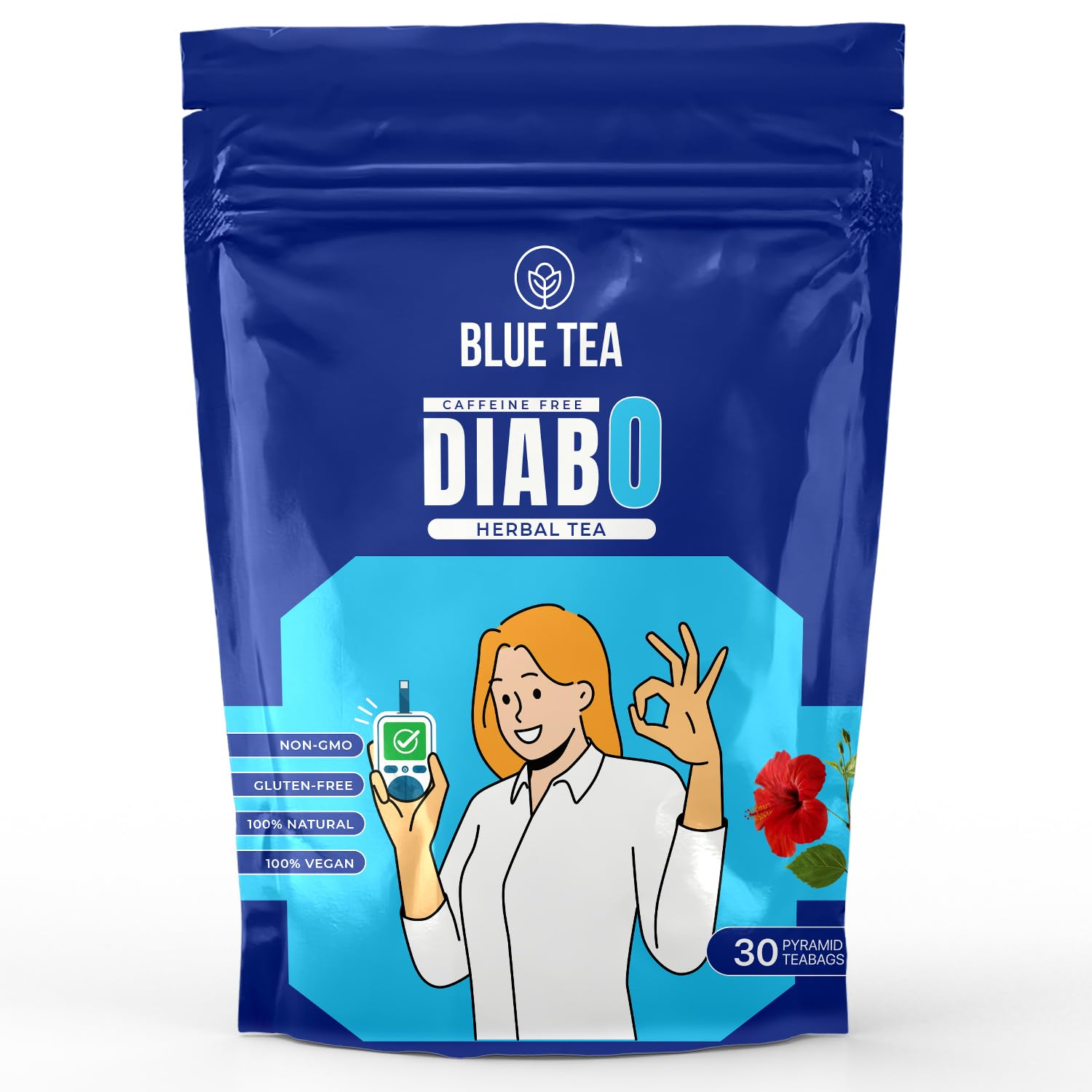 BLUE TEA - Diabo Herbal Tea - 30 Plant Based Tea Bags | Hibiscus ...