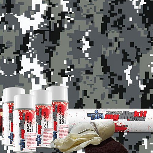 Amazon.com: Black/Gray/Clear Digital Camouflauge Hydrographics Kit ...