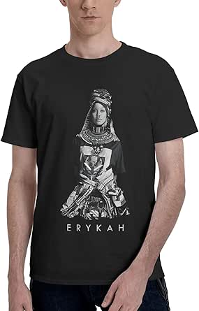 Amazon.com: CHRISK Mens Shirts Erykah Music Badu Short Sleeved Crew ...