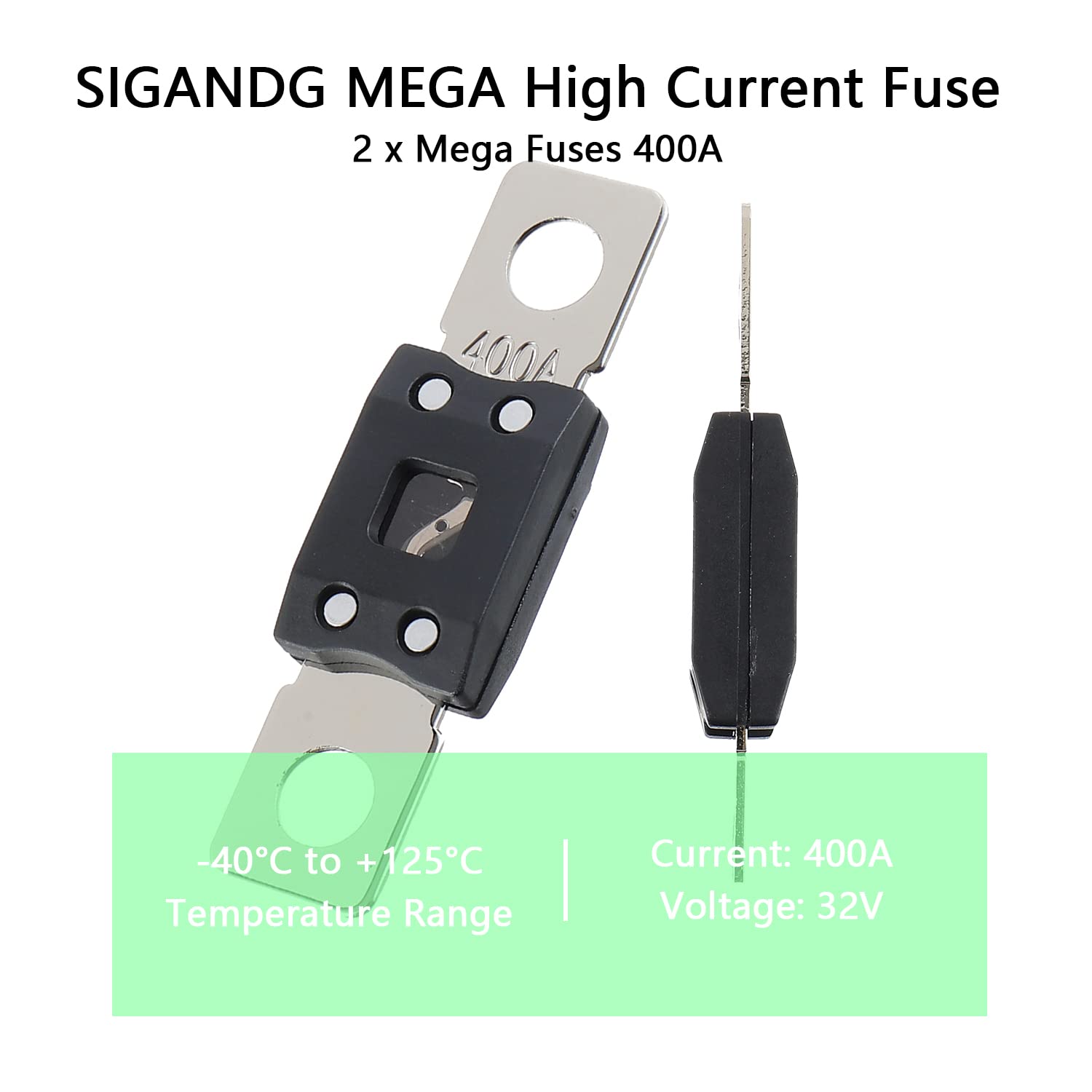 Snapklik.com : SIGANDG 400A MEGA High Current Fuse - 400 Amp Bolt-on ...