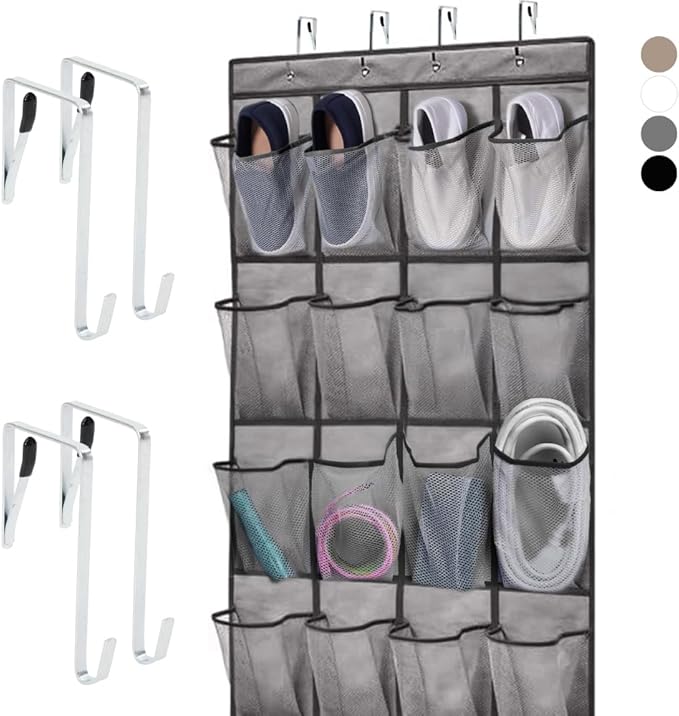 Amazon.com: HOME GENIE Over the Door Hanging Shoe Organizer, 24 ...
