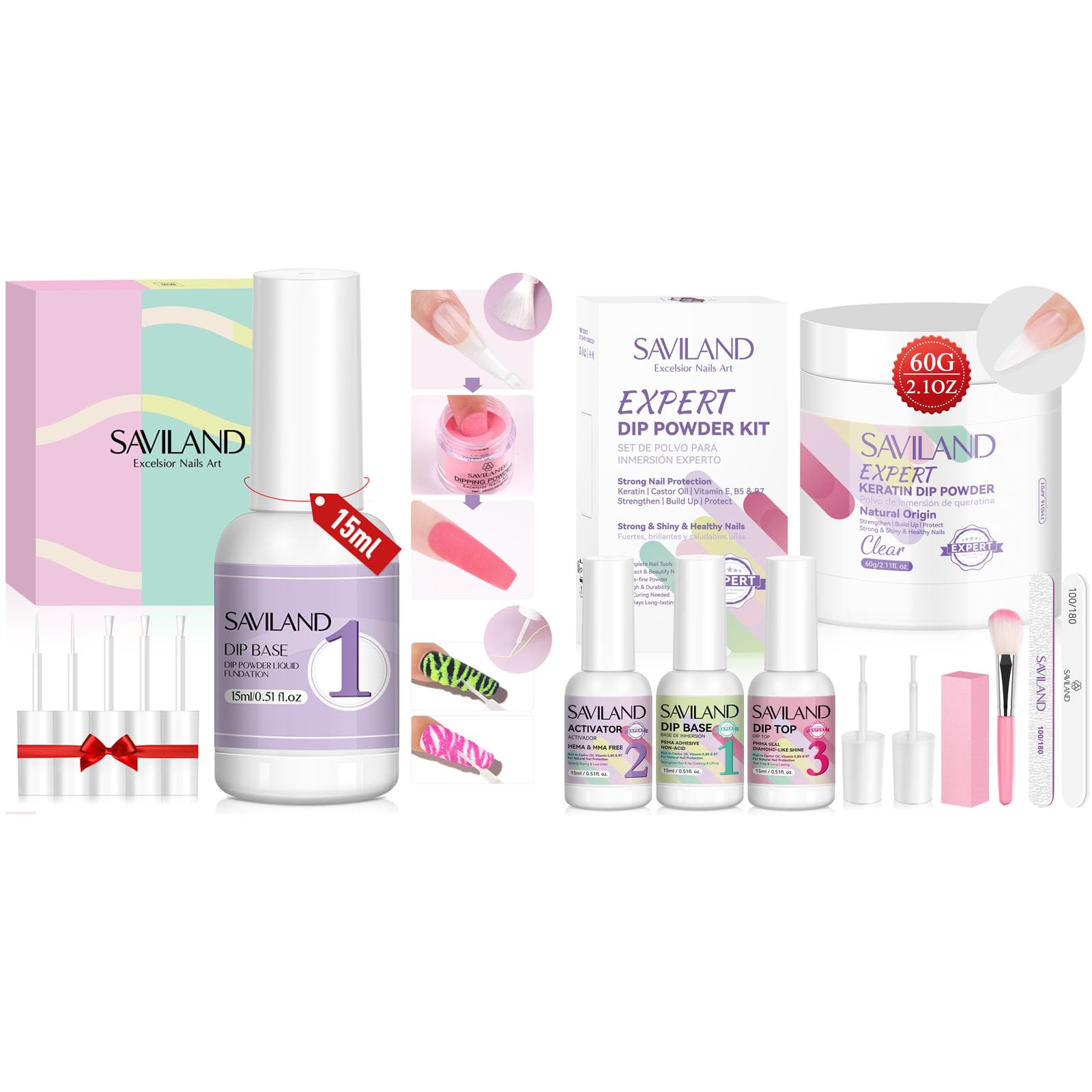 Amazon.com: SAVILAND Dip Powder Base: Vitamin E Ultra Adhesive Dip ...