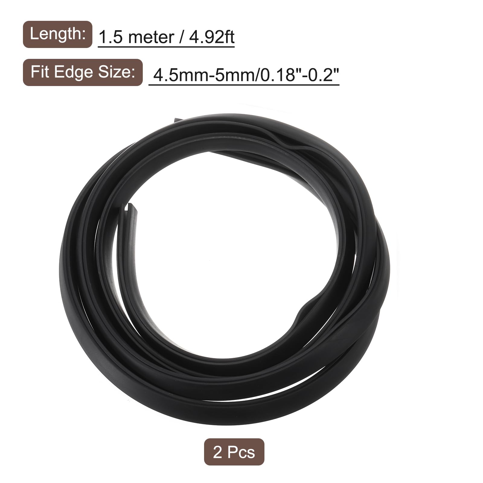 Rubber Edge Trim U Channel Sourcing Map U Channel Edge Trim, 6.5ft ...