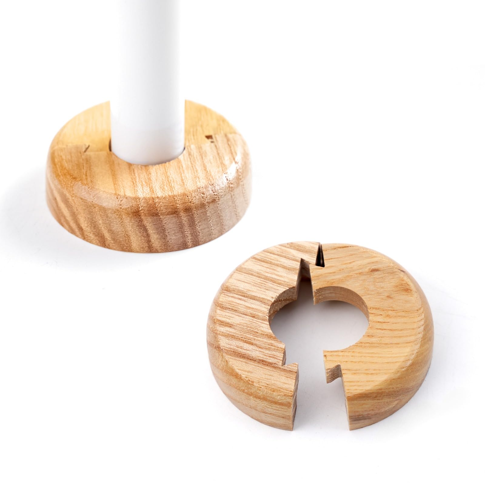 Wooden Radiator Pipe Collars | Radiator Cover Oak for 15mm Pipes | Pack ...