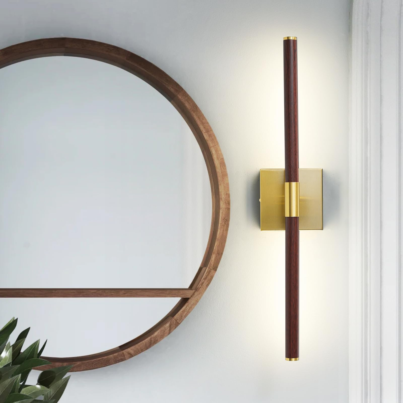 Amazon.com: LINGCMP Wood Vanity Light LED Bathroom Wall Sconce with ...