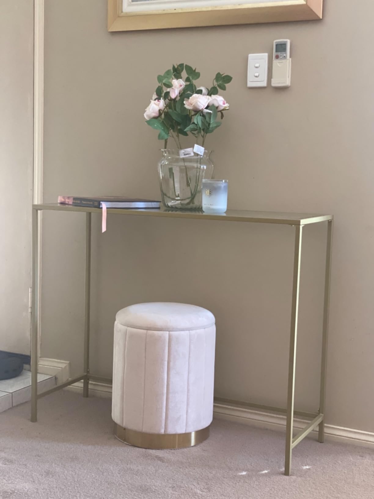Vasagle Console Table, Tempered Glass Table, Modern Sofa or Entryway ...