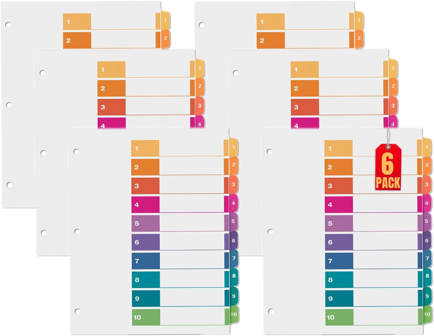 Amazon.com : Tops Cardinal 10-Tab Numbered Binder Dividers, OneStep ...