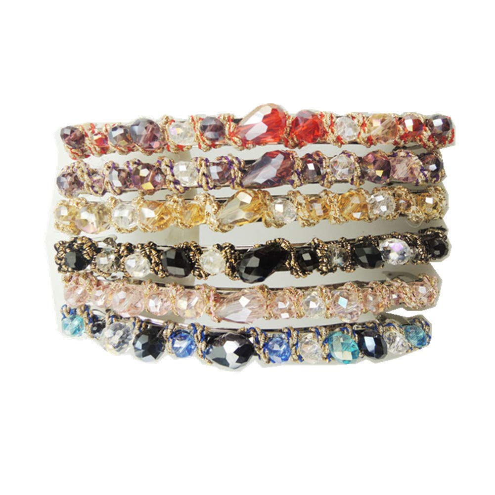 Amazon.com : ShungFun Beads Crystal Hair Clips Hair Barrettes French ...