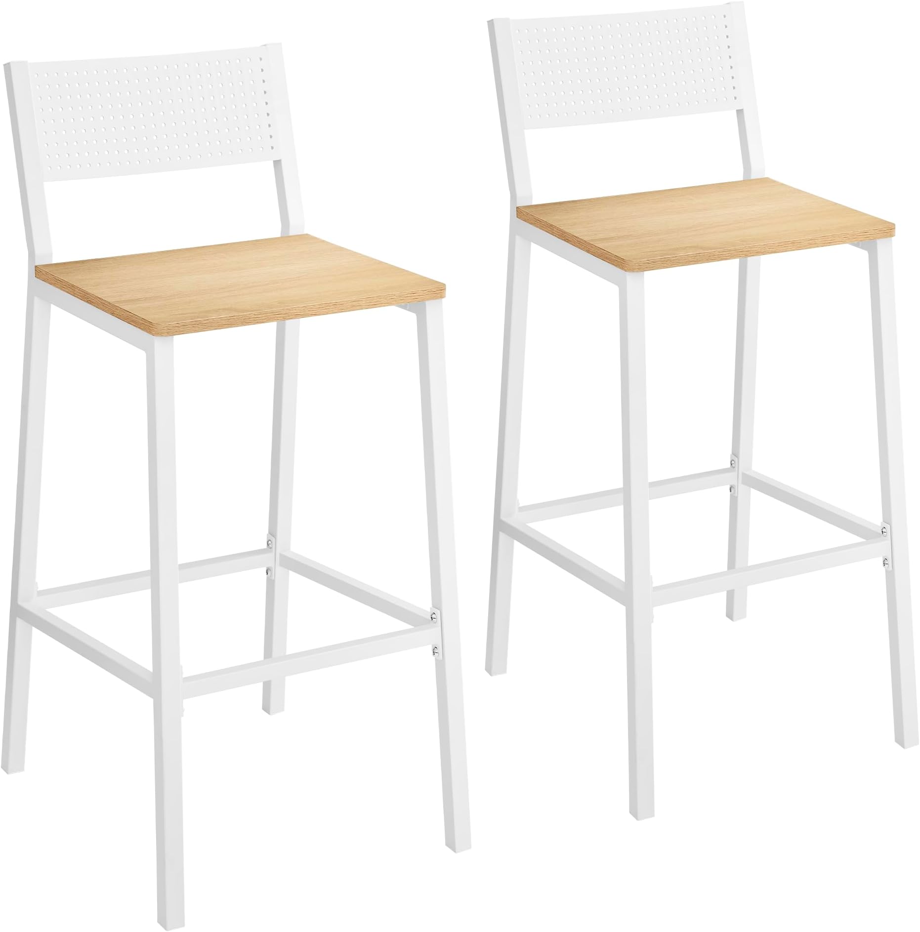 IDMarket - Lot de 4 tabourets de Bar Detroit Design Industriel Bois et ...