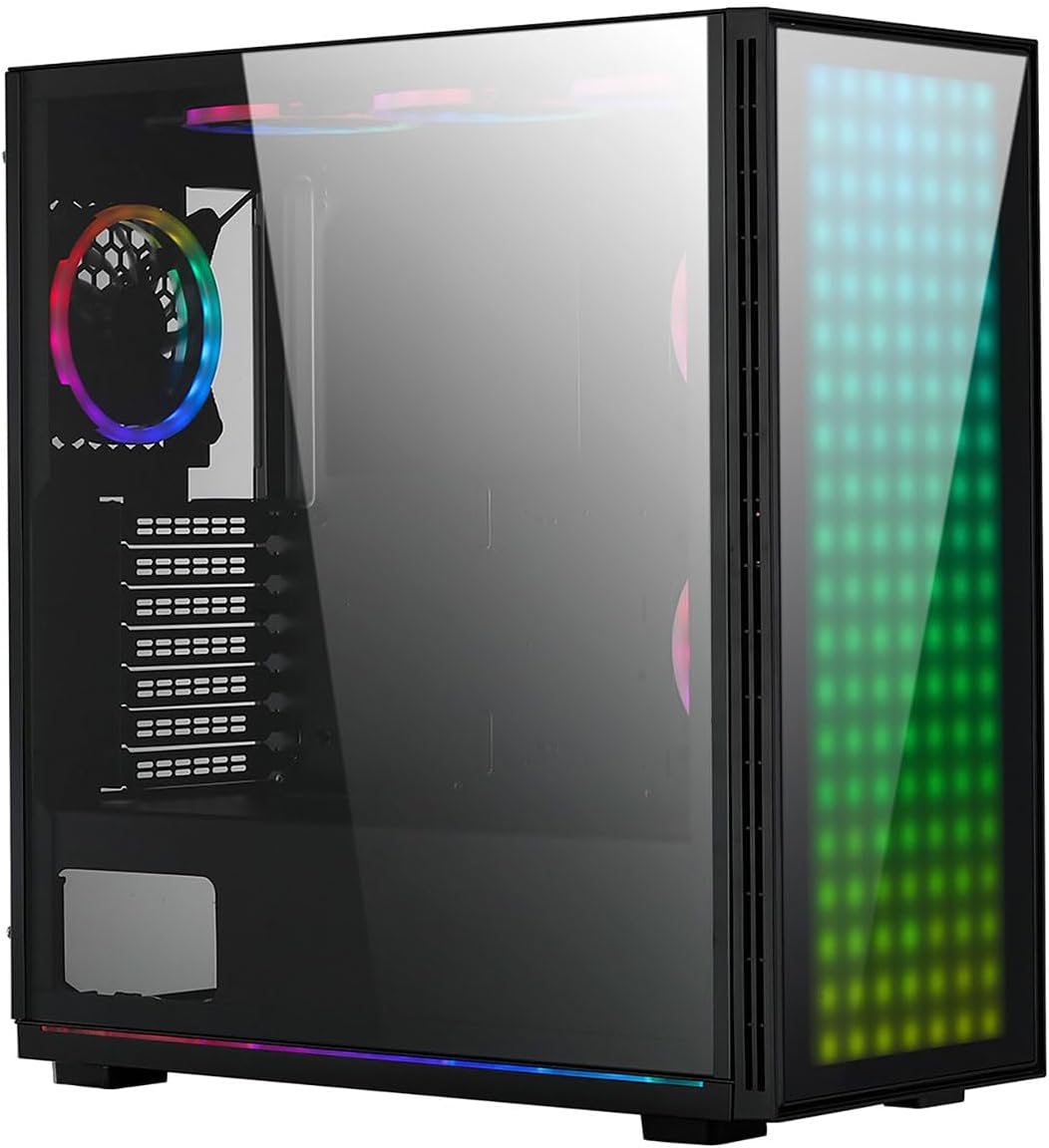 GameMax Lumina Lightboard PC Gaming Case, Full ATX, 1 x 120mm ARGB Fan ...