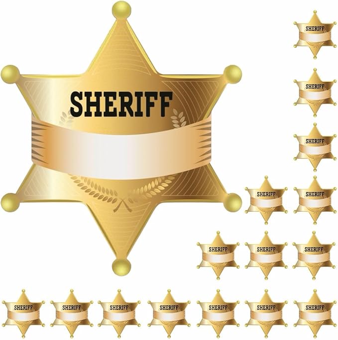 Amazon.com: 120PCS Sheriff Badge Stickers Name Tags – Police Sheriff ...