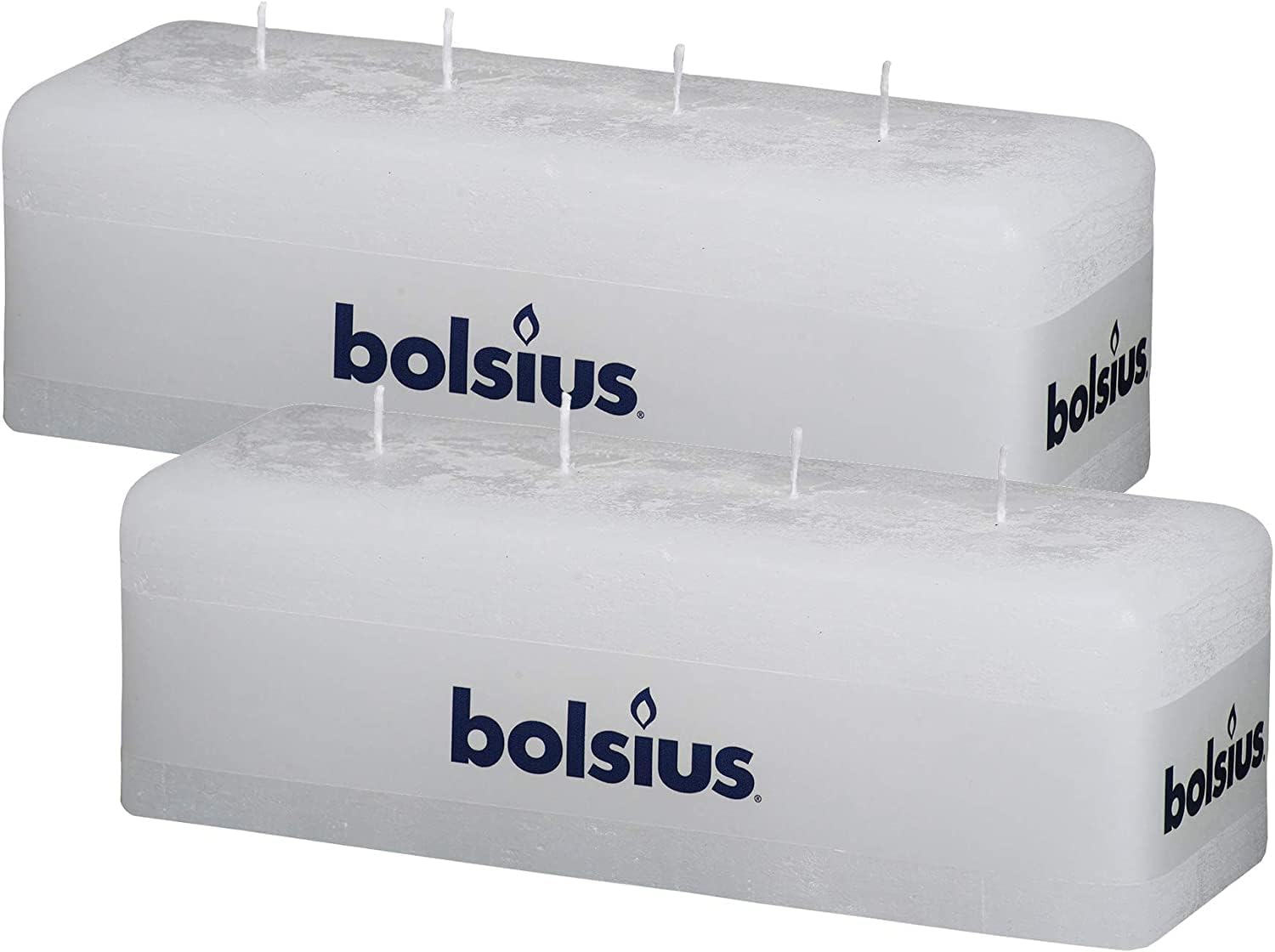Amazon.com: BOLSIUS White Multi Wick Candle Rustic - 2 Pack Unique ...
