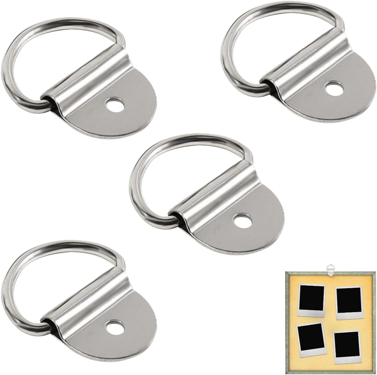 ZELHYEUU 4 Pcs D-Ring Tie Downs, Tie Down Ring Hook, D-Rings Anchor Lashing Ring, Anchor Rings ...