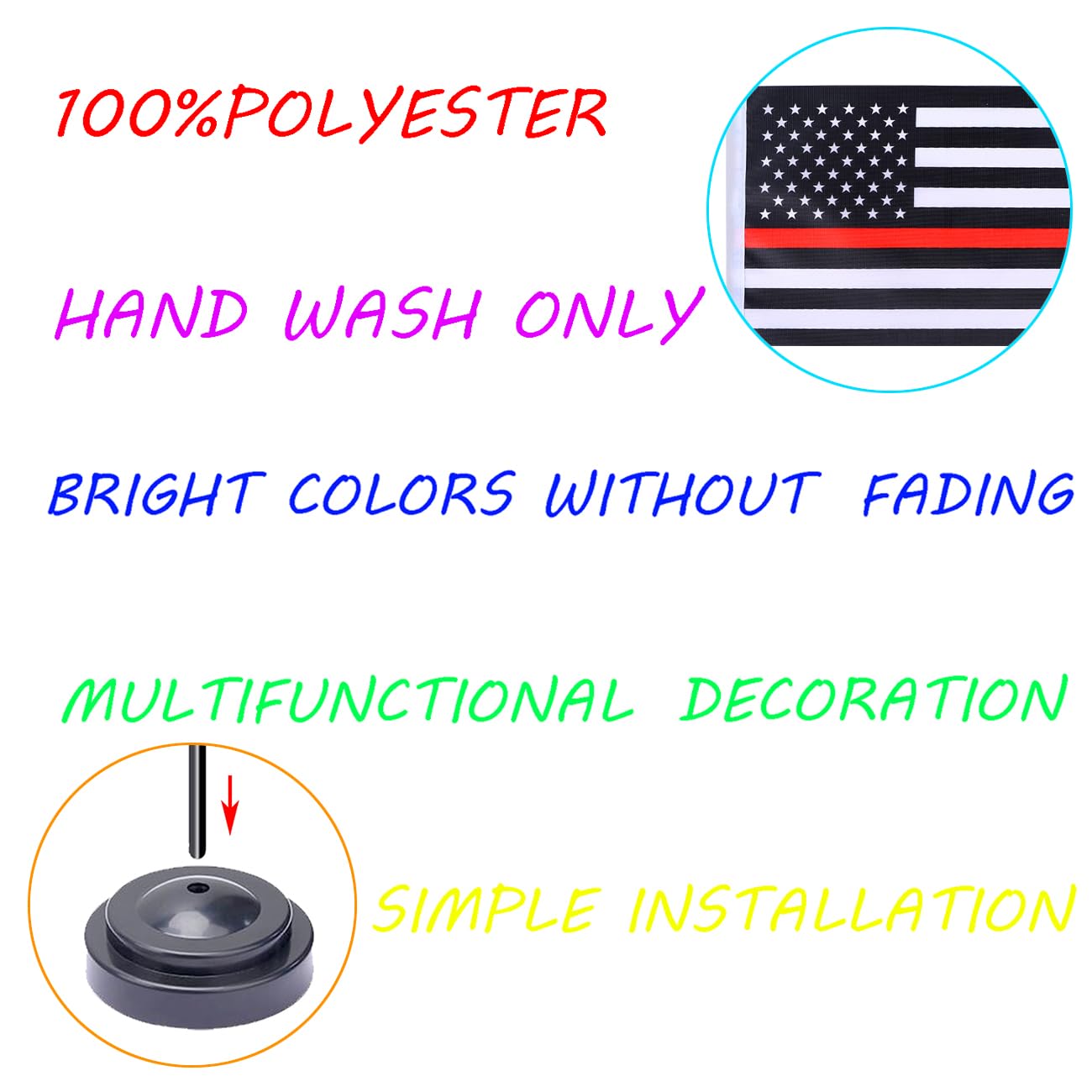 Snapklik.com : WXTWK 2 Pack USA Thin Red Line Flag Firefighter Deluxe ...