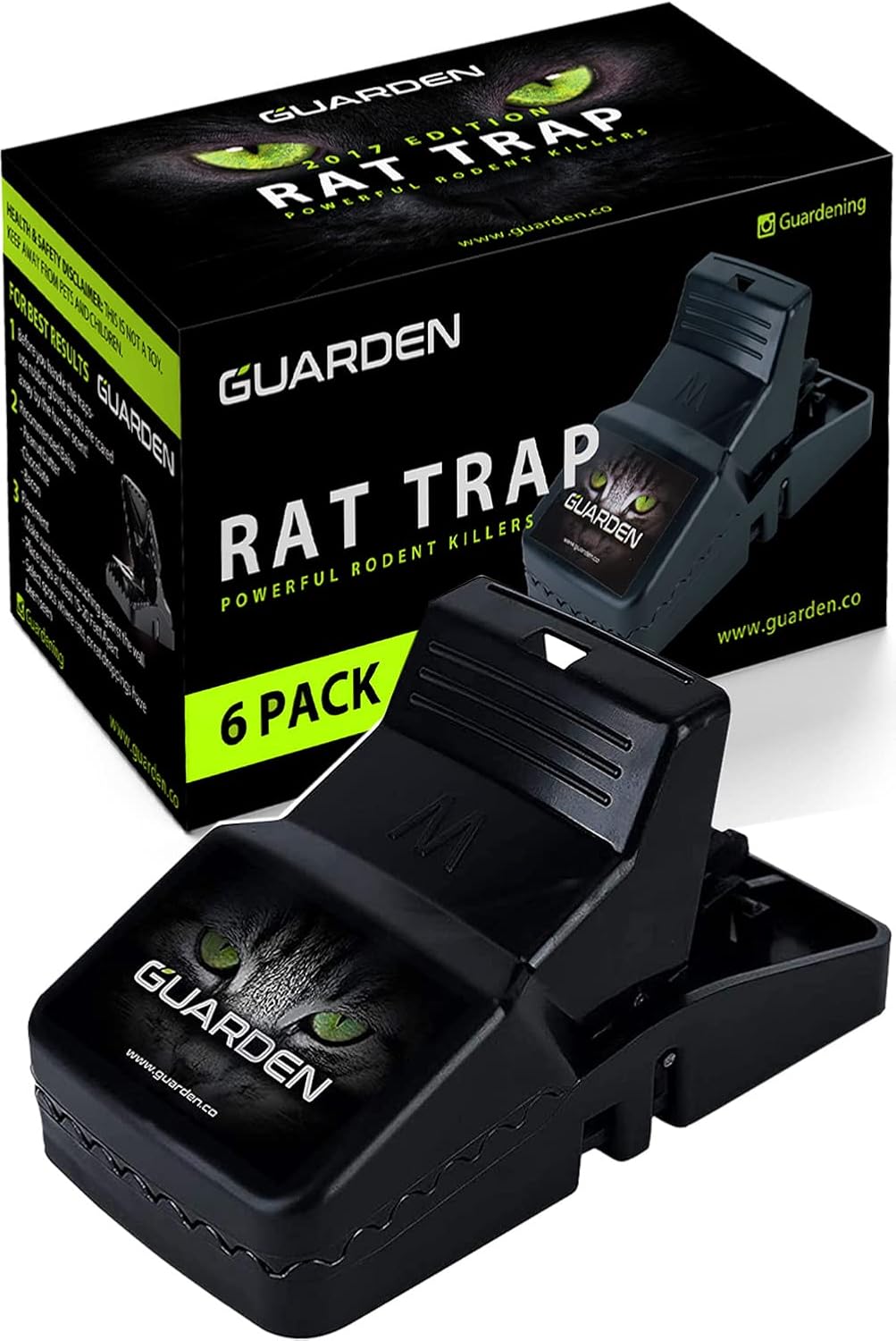 Rat Traps That Work (6 Pack) - Easy to Bait and Set, Reusable Best Rat ...