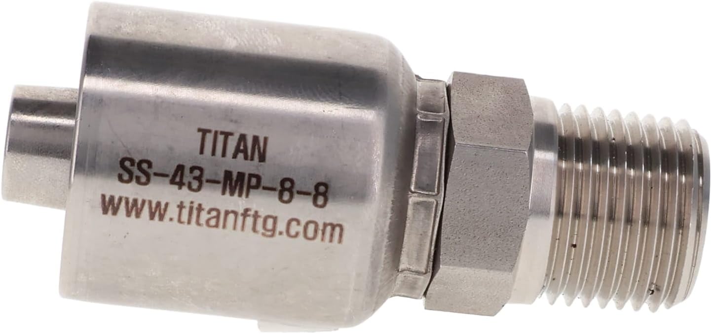 Amazon.com: TITAN FITTINGS | T43-MP-04-08 | 1/4" Hose x 1/2" NPTF Male Pipe Rigid crimp fitting ...