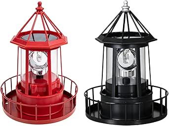 Amazon.com: 2Pcs LED Rotating Lighthouse Beacon Lighthouse Outdoor LED ...