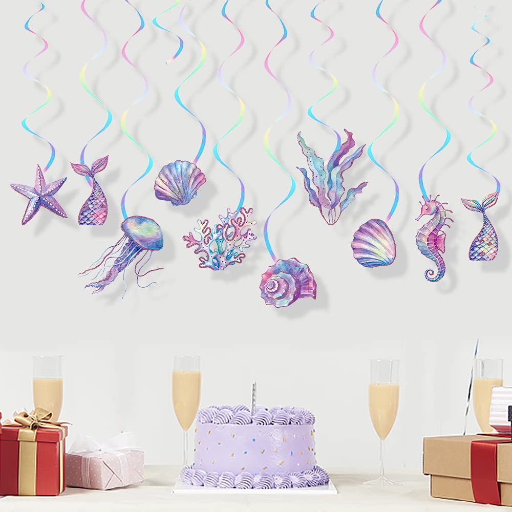 Snapklik.com : Mermaid Hanging Swirl Decorations, Mermaid Birthday ...