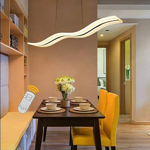 Aipsun 36W Modern Wave LED Pendant Light Dimmable Fixture Ceiling Light ...