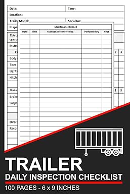 Trailer Daily Inspection Checklist: Trailer Pre-Trip Inspection Report ...