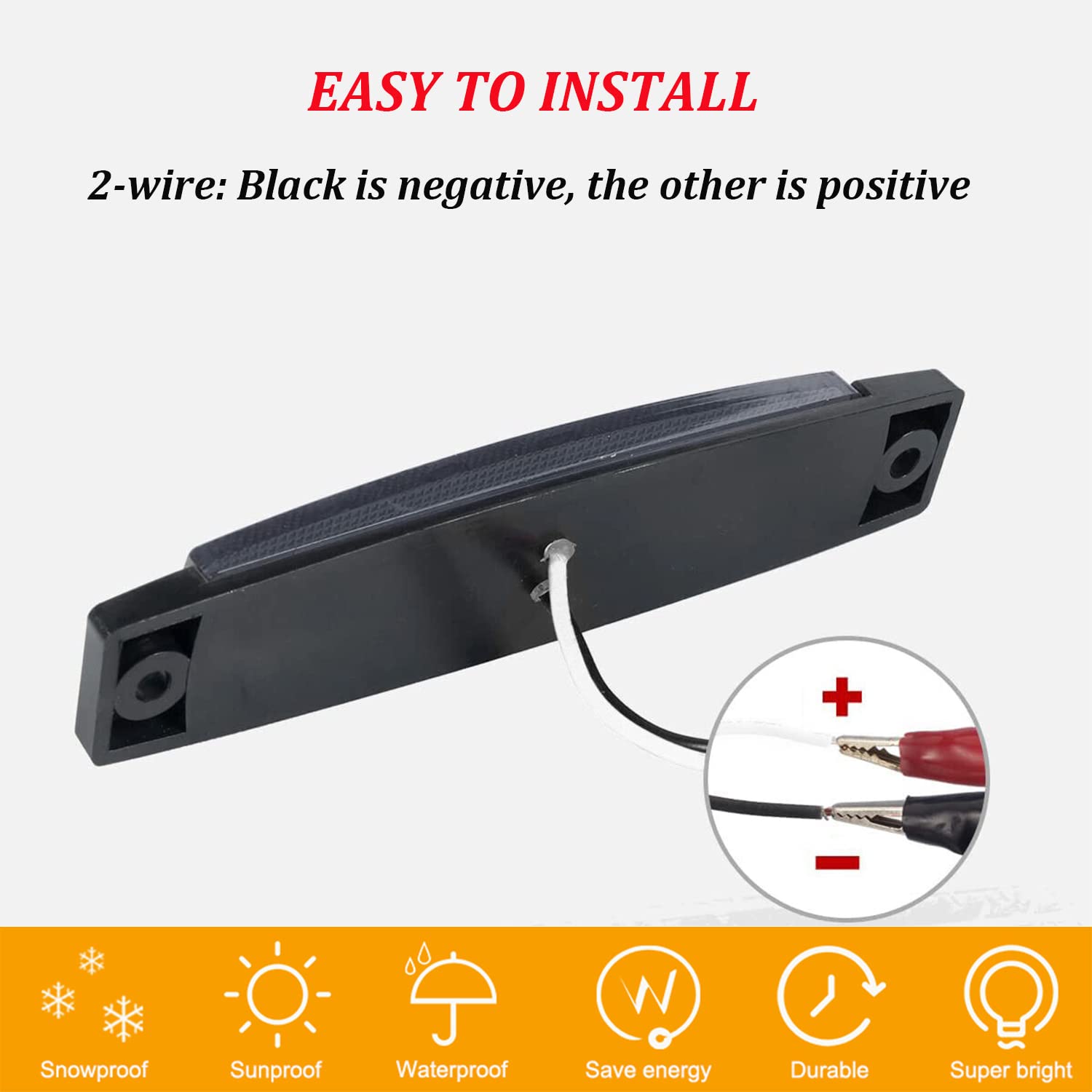 Snapklik.com : 10 Pack DC 12V Smoked White 3.8" 6 LED Trailer Side ...