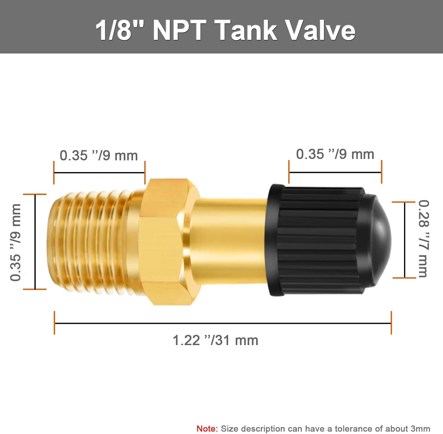 Snapklik.com : GODESON 1/8" NPT Tank Valve, Anti-Corrosion Brass ...
