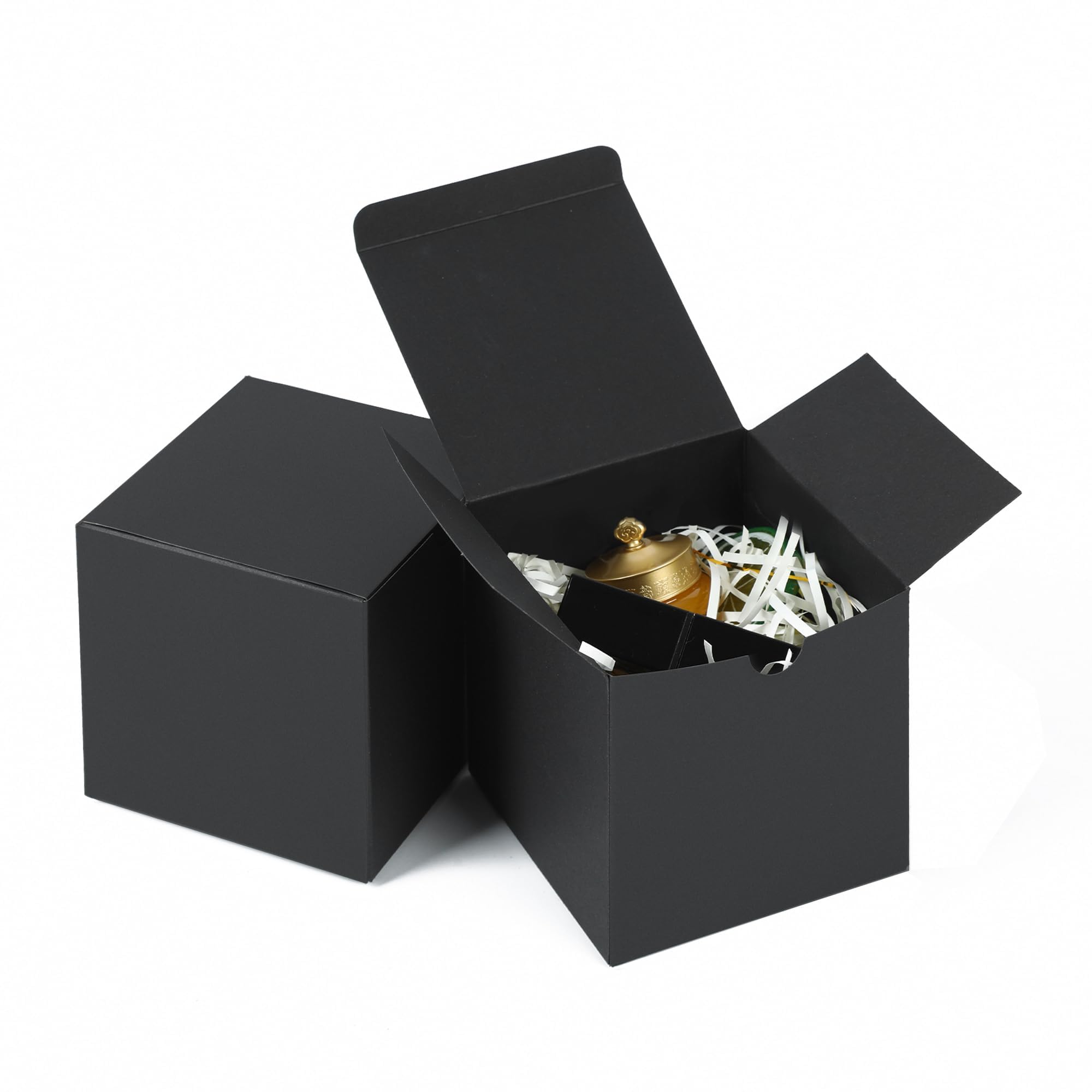 Amazon.com: SHIPKEY 10 Pcs Black Gift Boxes with Lids | 5x5x5 Inches ...