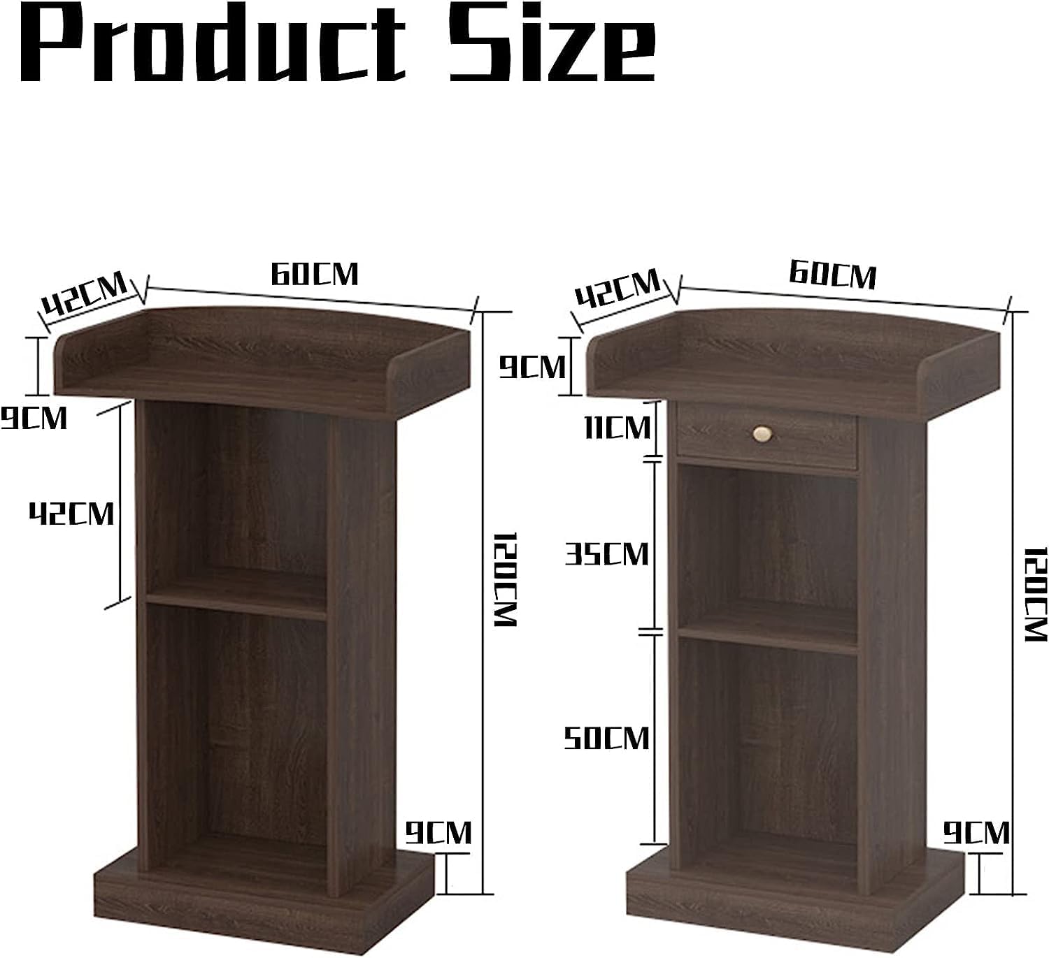 Podium Wood Podium Stand w/Spacious Drawer Pulpits Philippines | Ubuy