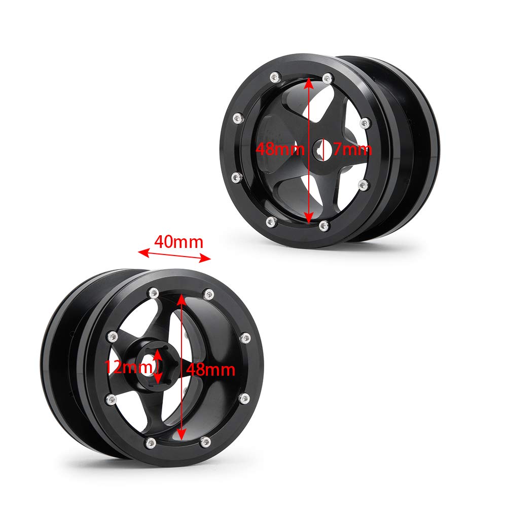 Snapklik.com : MOHERO 22” Alloy Beadlock 1/10 RC Wheels Rims 40mm For ...