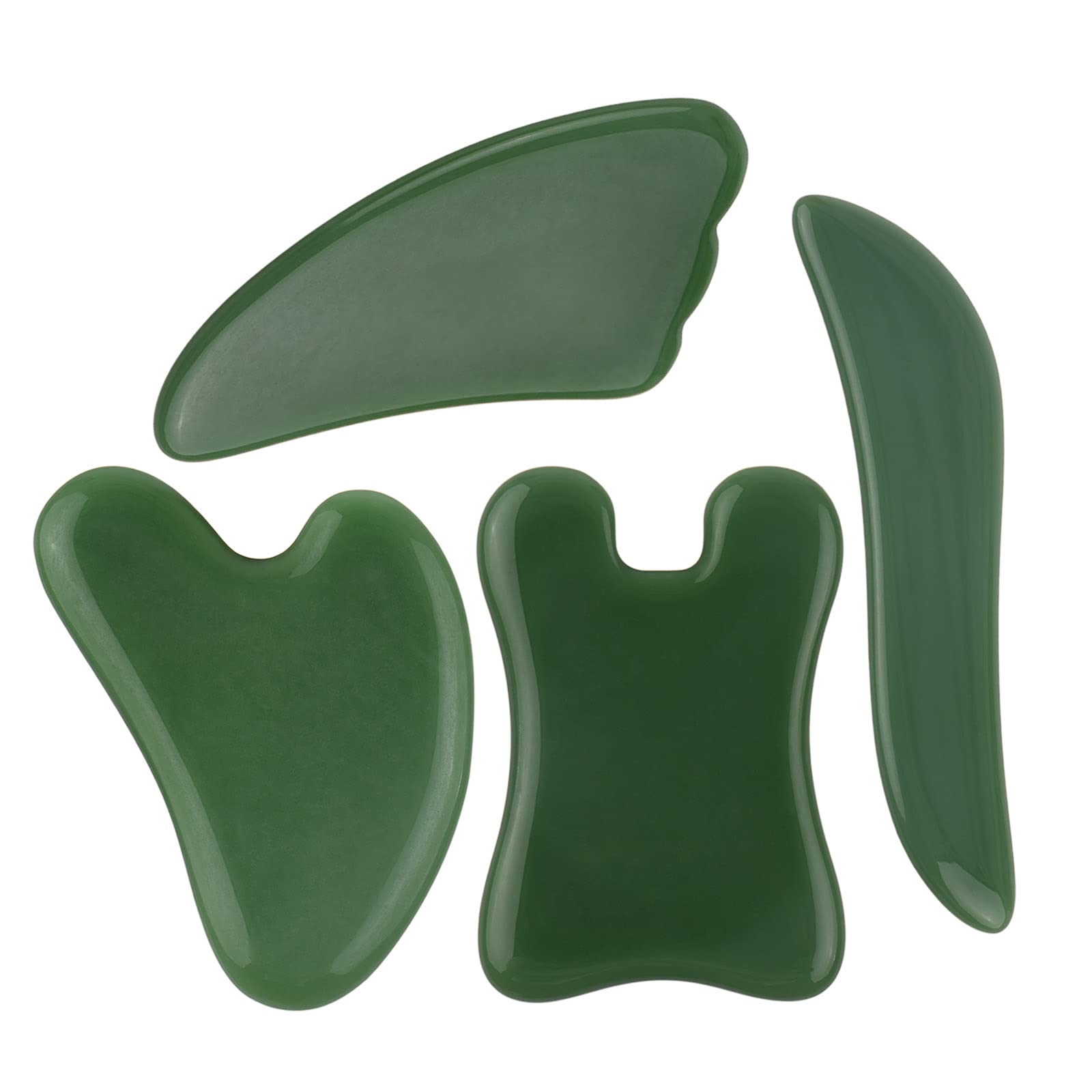 Buy Seedom Jade Guasha Massage Tool Set 4 Pack Gua Sha Facial Tool ...