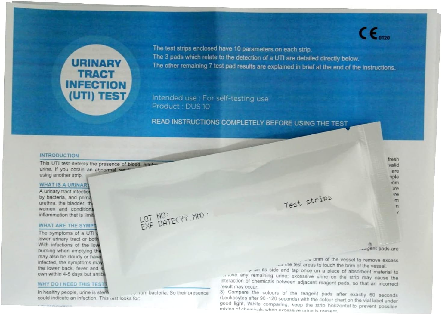 2 x Urine Infection Test Strips UTI Testing Sticks, Nitrite, Leukocytes ...